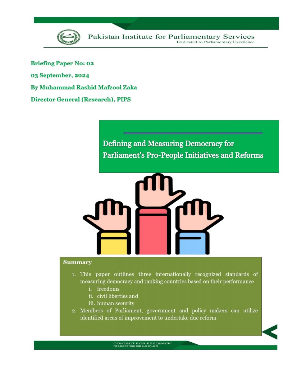 Briefing Paper No:02 Defining and Measuring Democracy for Parliament’s ...
